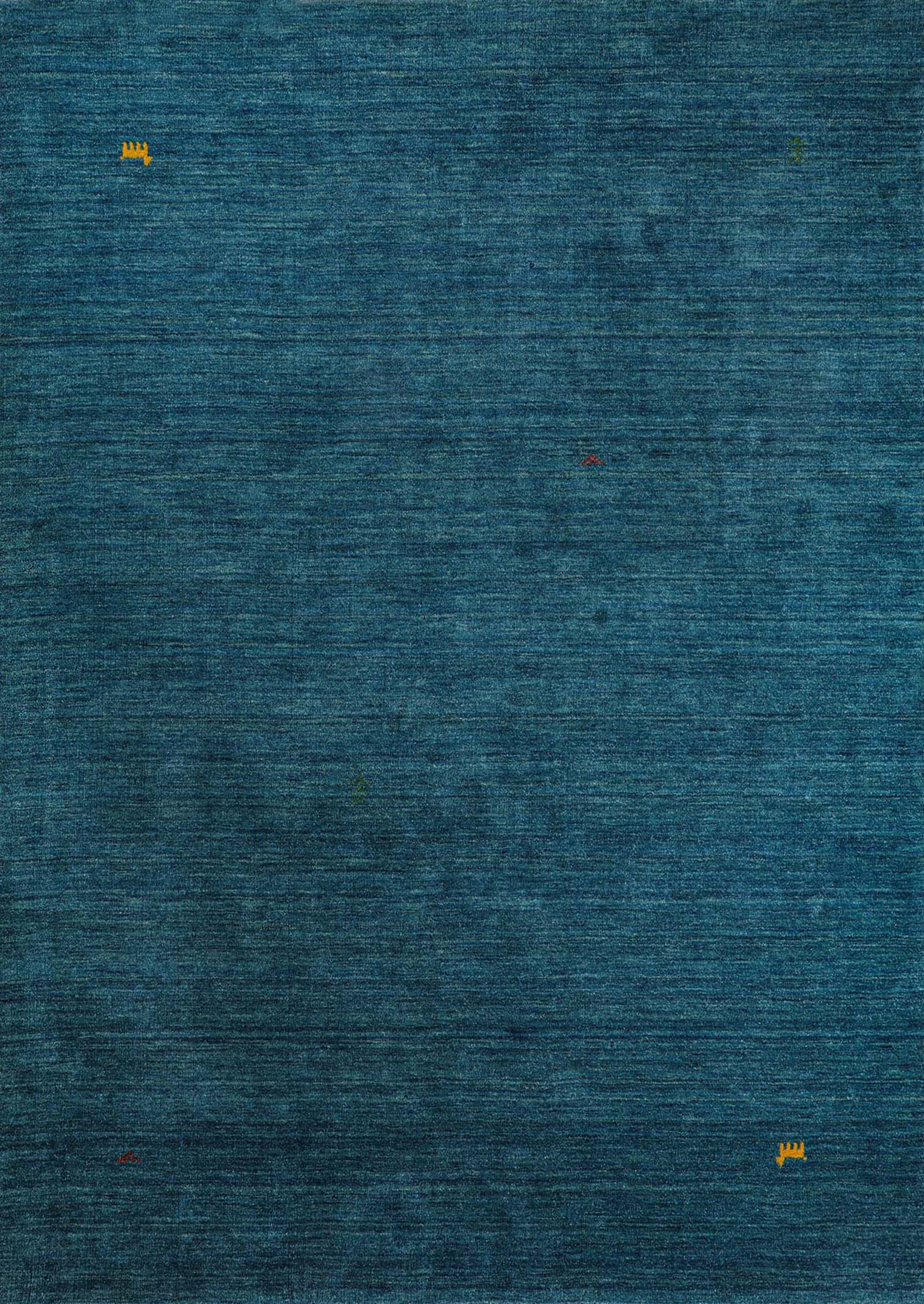 Traditional Loom knot Gabbeh Colourmix Blue Rug Carpet