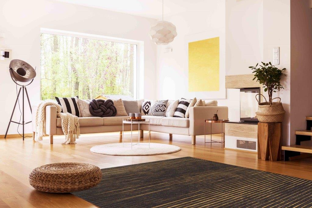 Hand Woven Striated Textured Surface Goa Grey Rug Carpet