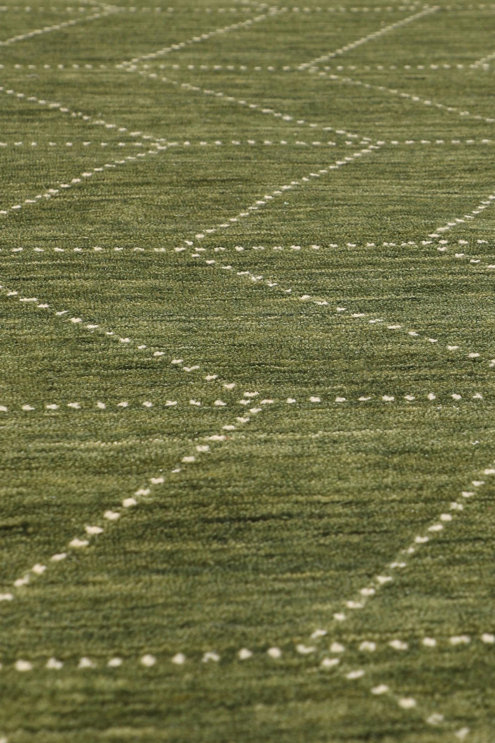 Modern Contemporary loom Knot Astro Herring Green Rug Carpet