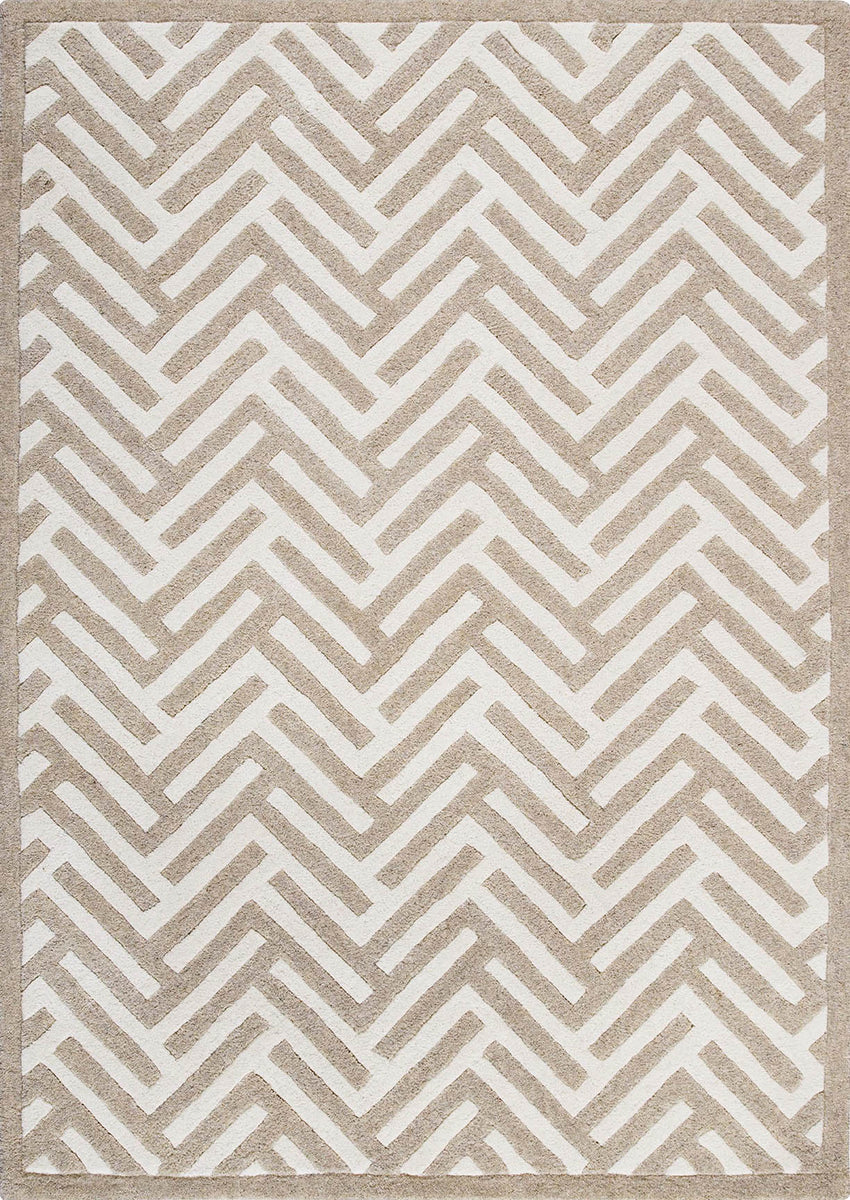 Chevron Pattern Vinson Portland White Area Rug Carpet