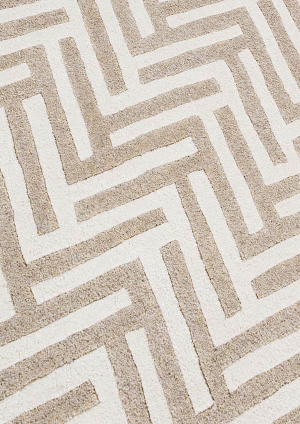 Chevron Pattern Vinson Portland White Area Rug Carpet