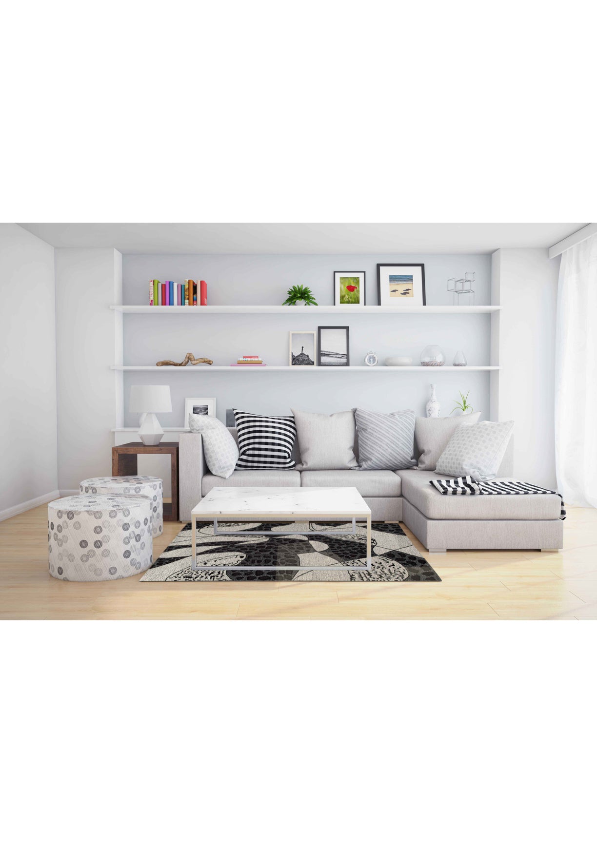 Buy Hand Tufted Abstract Nova Riddle Black/White Rug Carpet